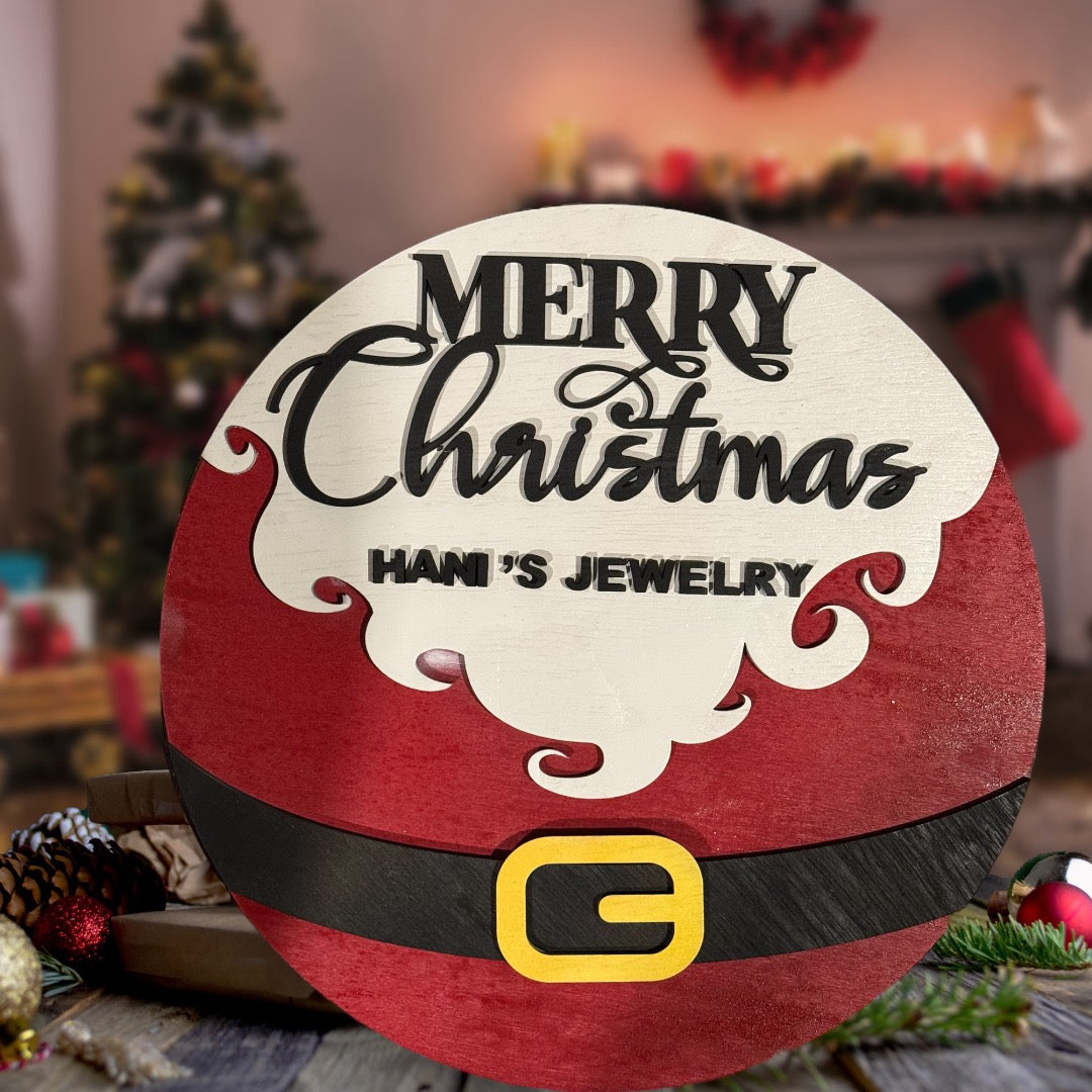 Round Santa laser-cut Christmas Design – Hani's flower design